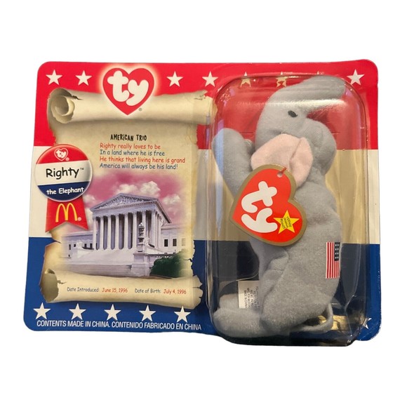 Ty | Toys | Ty Mcdonalds Teenie Beanie Baby Righty The Elephant Lefty ...